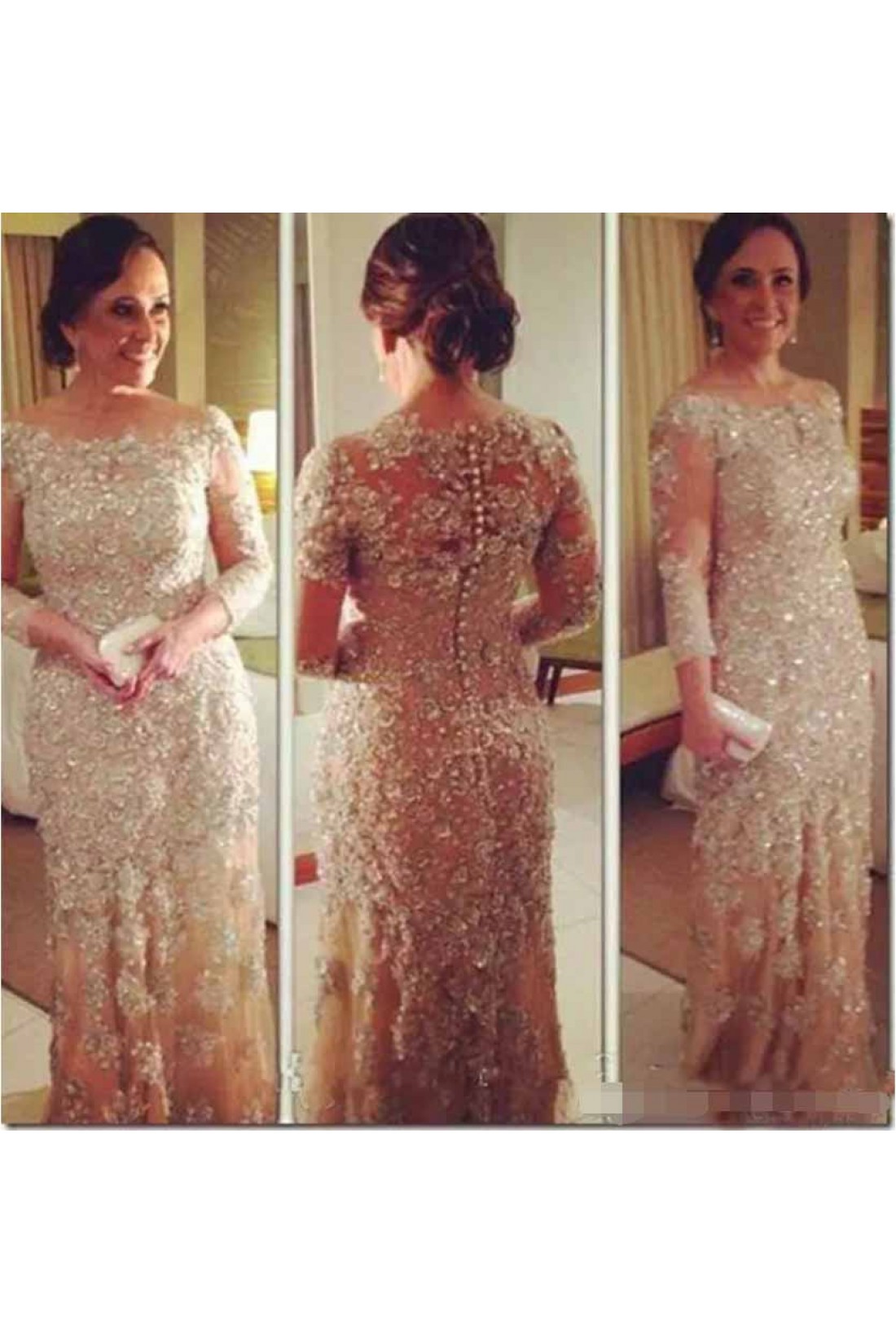 Elegant Beaded Lace Mother of the Bride Dresses 702048