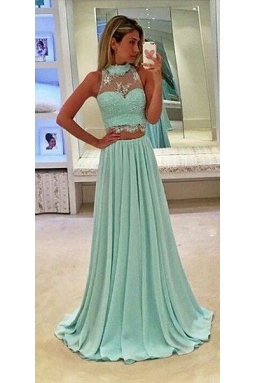 Two Pieces Long Prom Dresses Party Evening Gowns 3020482